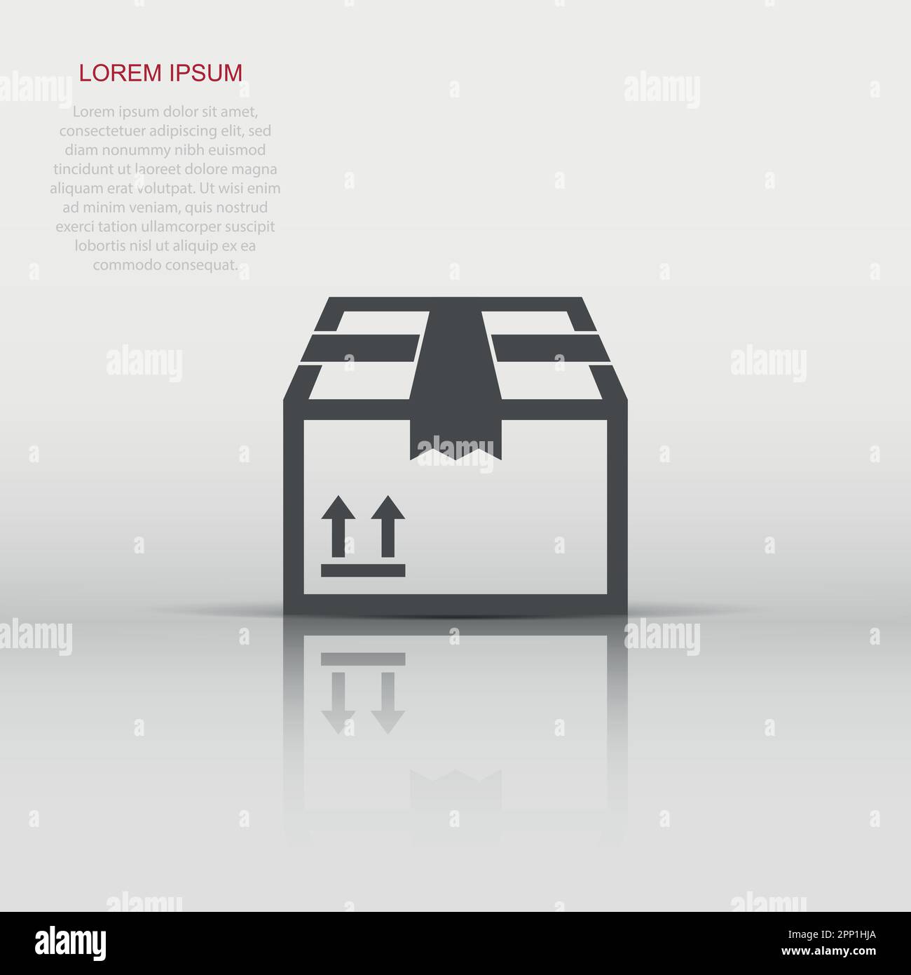 Vector packaging box icon in flat style. Shipping pack sign ...