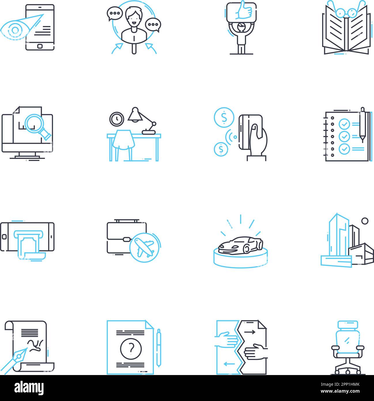 Living quarters linear icons set. Dormitory, Apartment, Condo, House ...