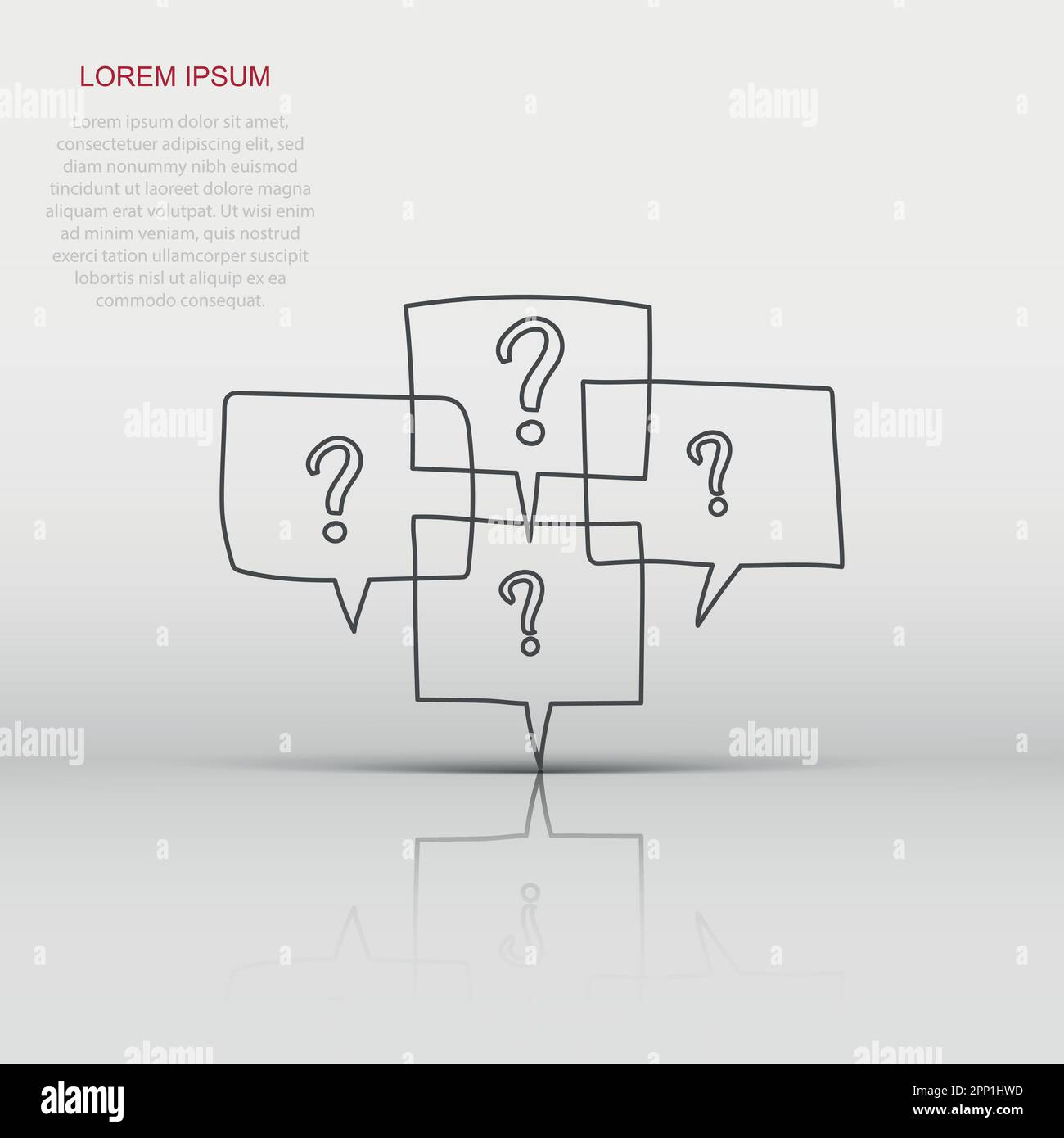 Question marks in thought bubbles. Hand drawn line art vector ...