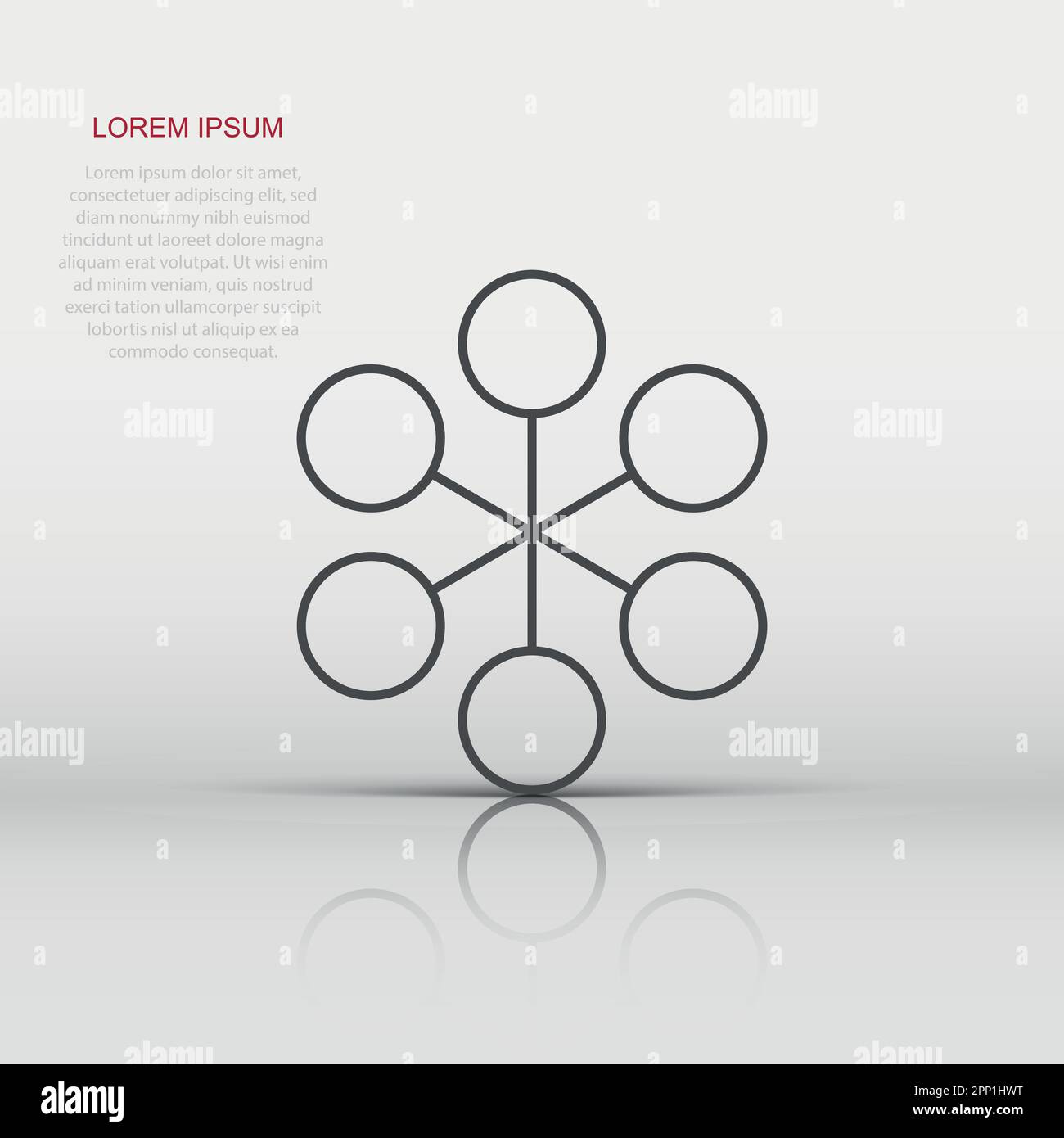 Vector structure diagram icon in flat style. Chart organization sign ...