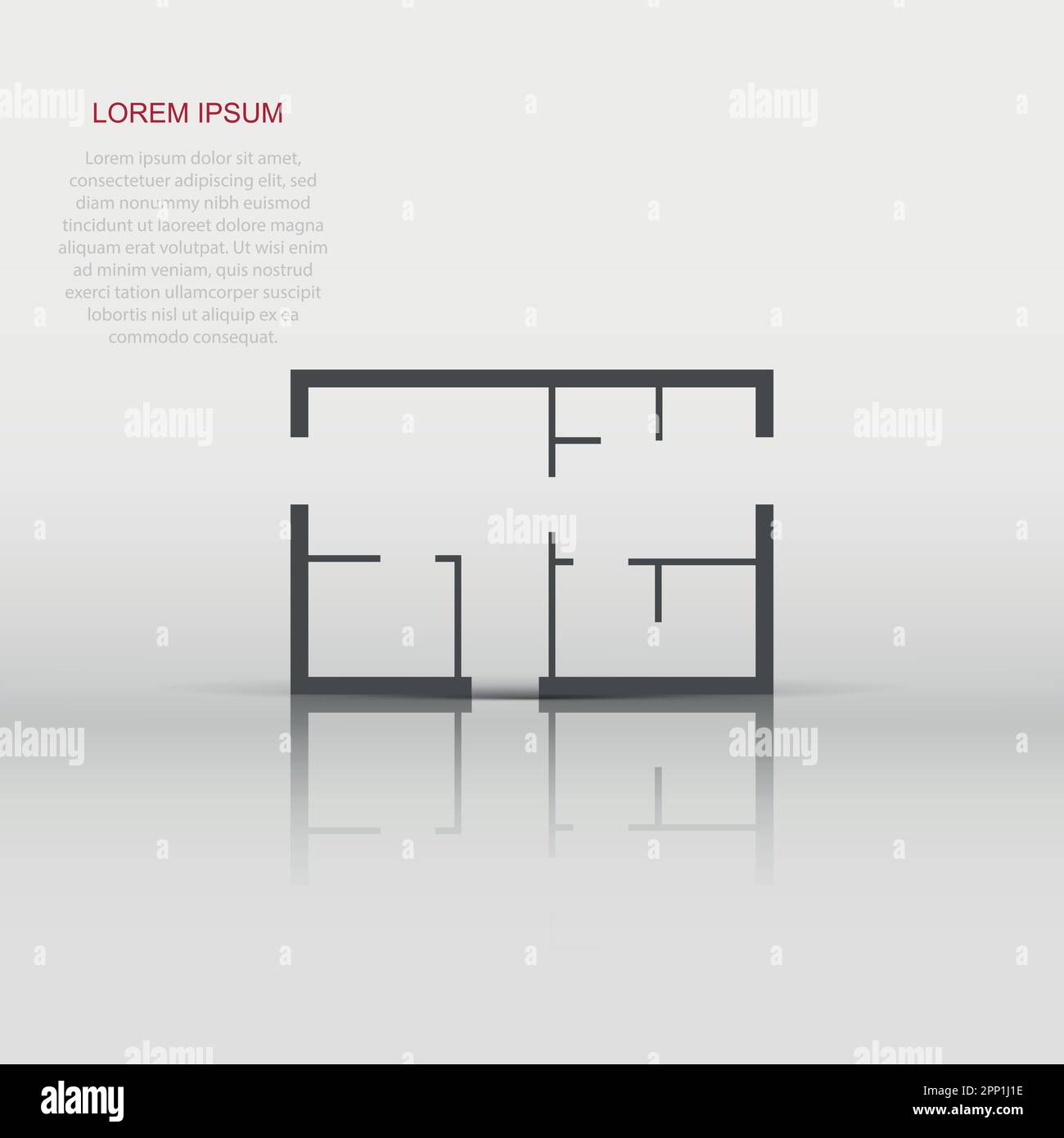 Vector house plan icon in flat style. Architect scheme sign ...