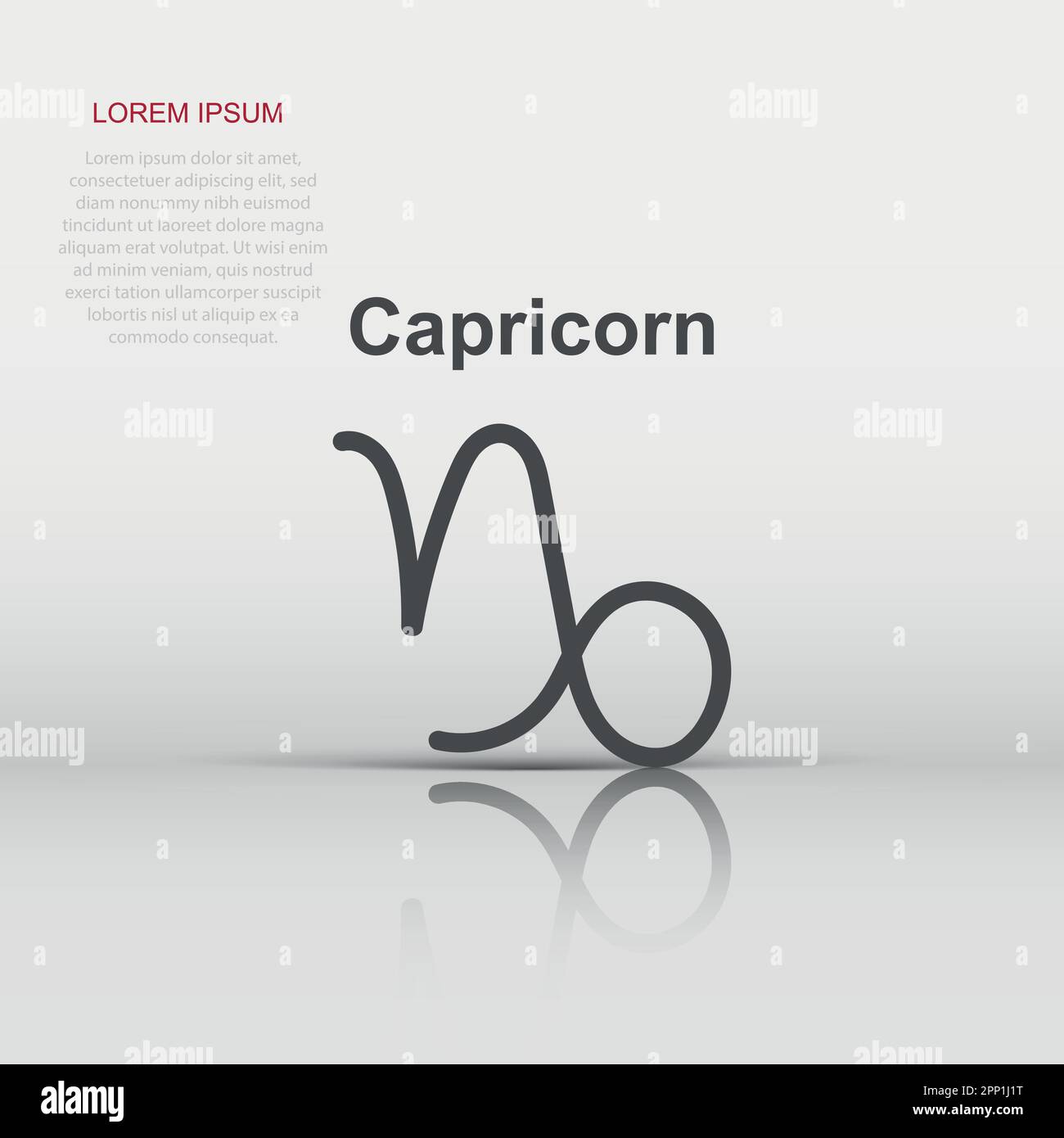 Vector capricorn zodiac icon in flat style. Astrology sign illustration ...