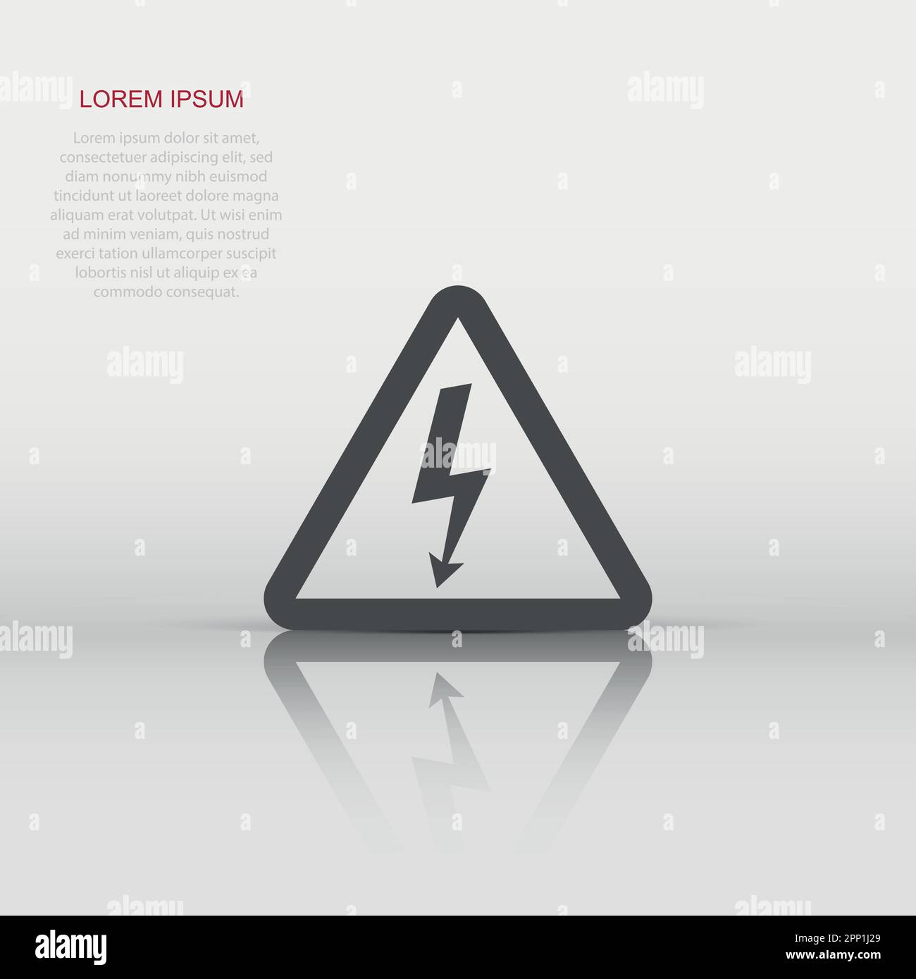 Vector high voltage danger icon in flat style. Danger electricity sign ...