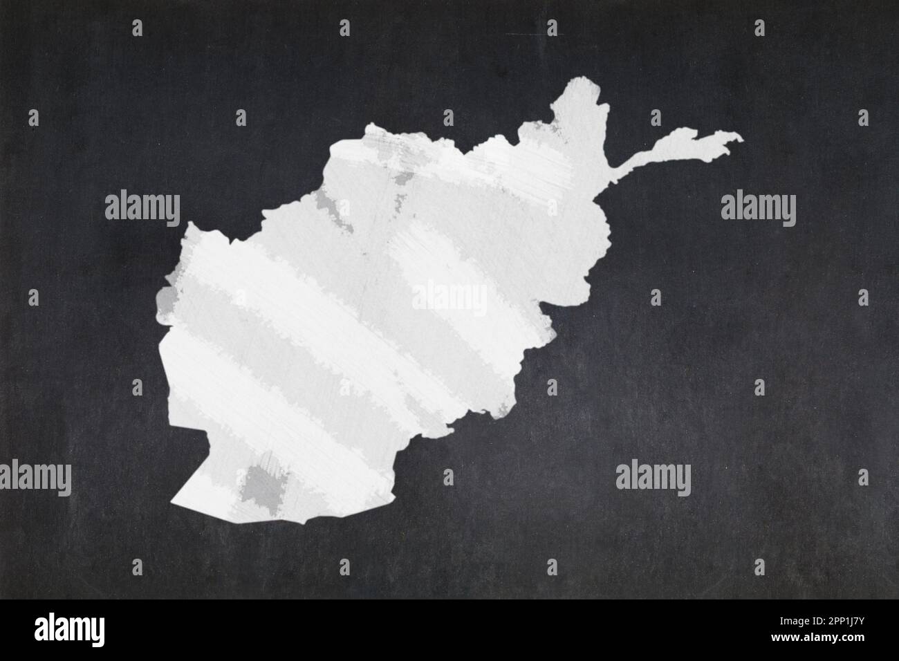 Blackboard with a the map of Afghanistan drawn in the middle Stock ...