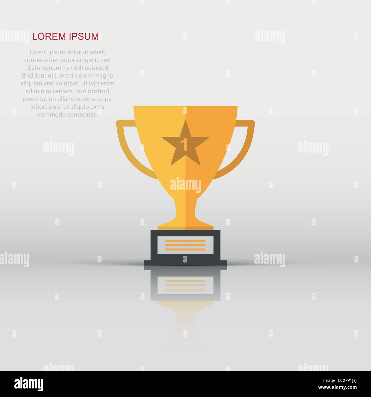 Vector trophy cup icon in flat style. Winner sign illustration ...