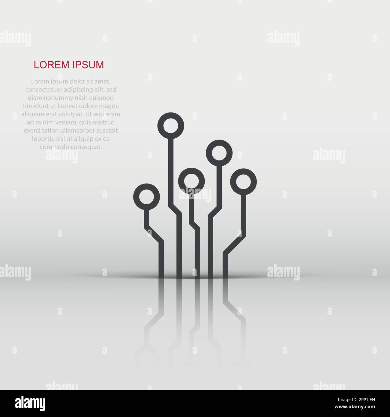 Vector circuit board icon in flat style. Technology scheme sign ...