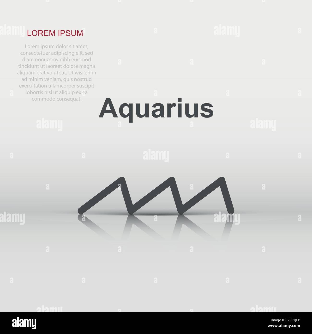 Vector Aquarius Zodiac Icon In Flat Style Astrology Sign Illustration