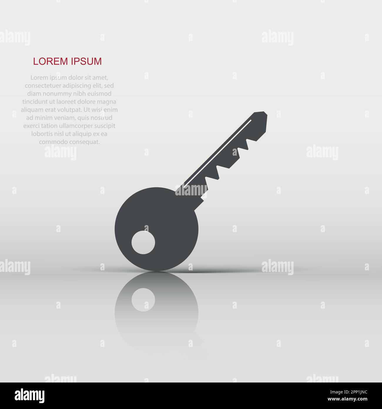 Vector key icon in flat style. Unlock sign illustration pictogram ...