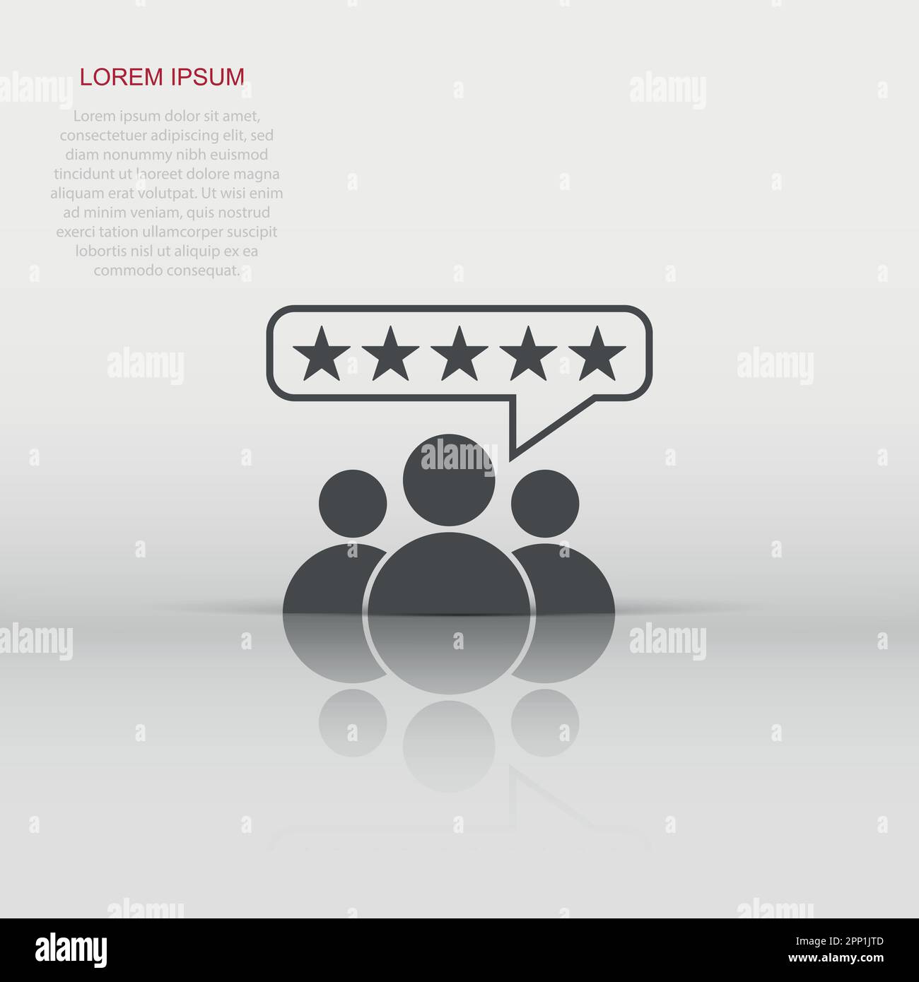 Vector customer reviews, user feedback icon in flat style. Rating sign ...
