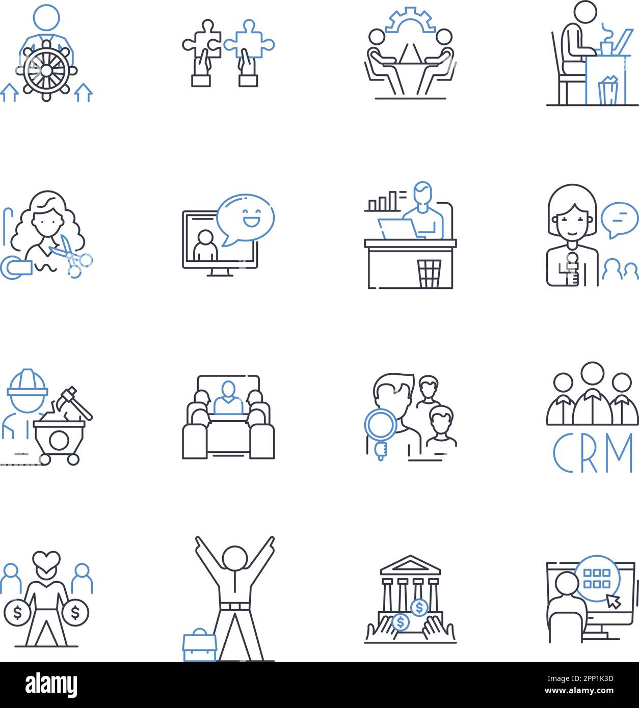 Career progression line icons collection. Advancement, Promotion ...