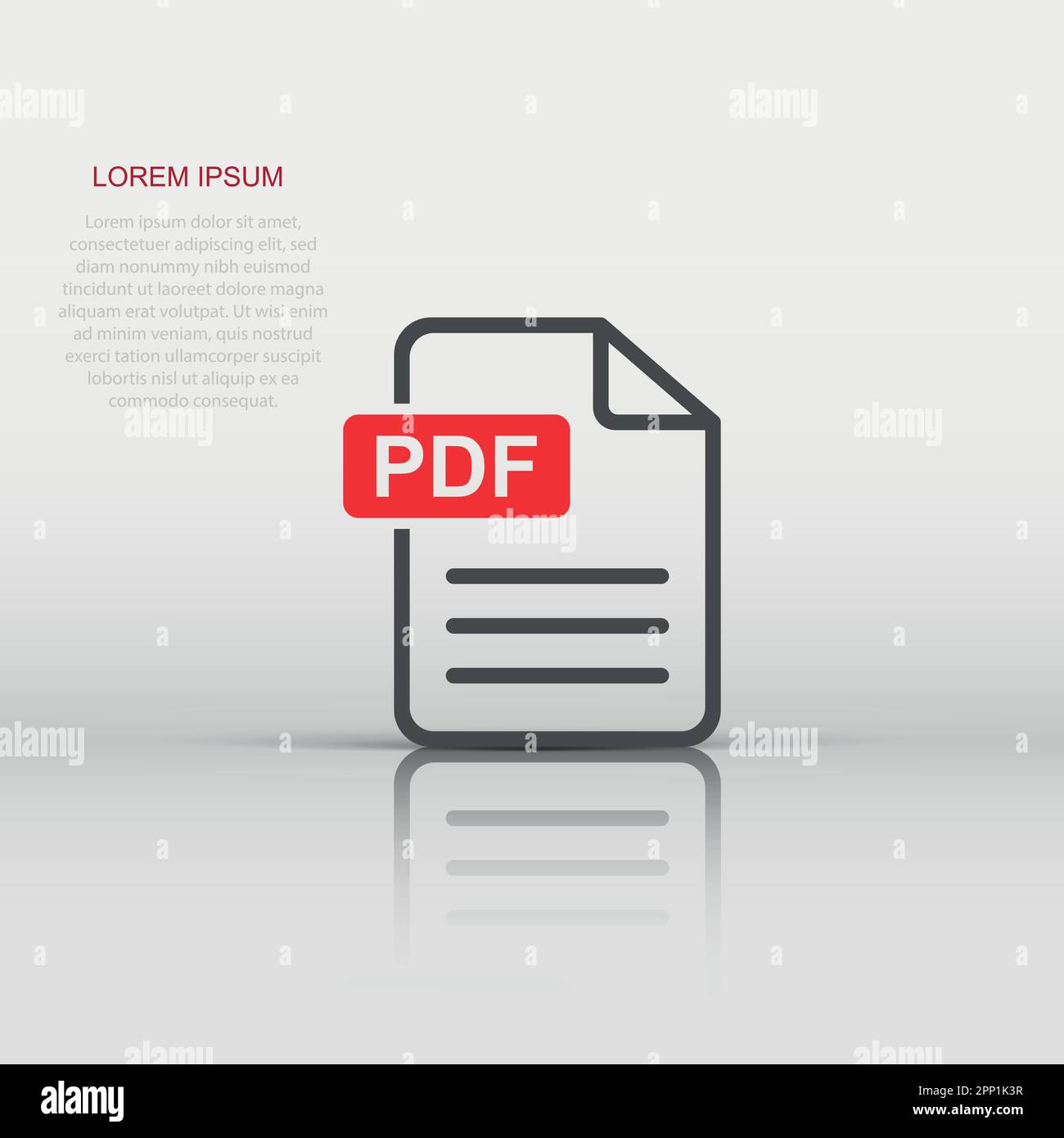 Vector PDF download icon in flat style. PDF format sign illustration ...