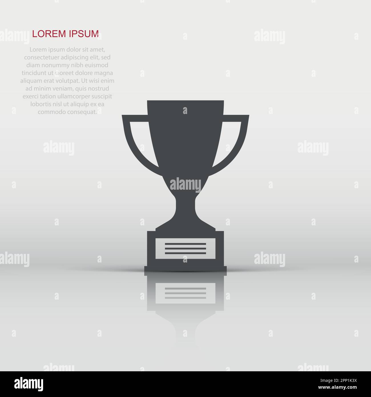 Vector trophy cup icon in flat style. Winner sign illustration ...