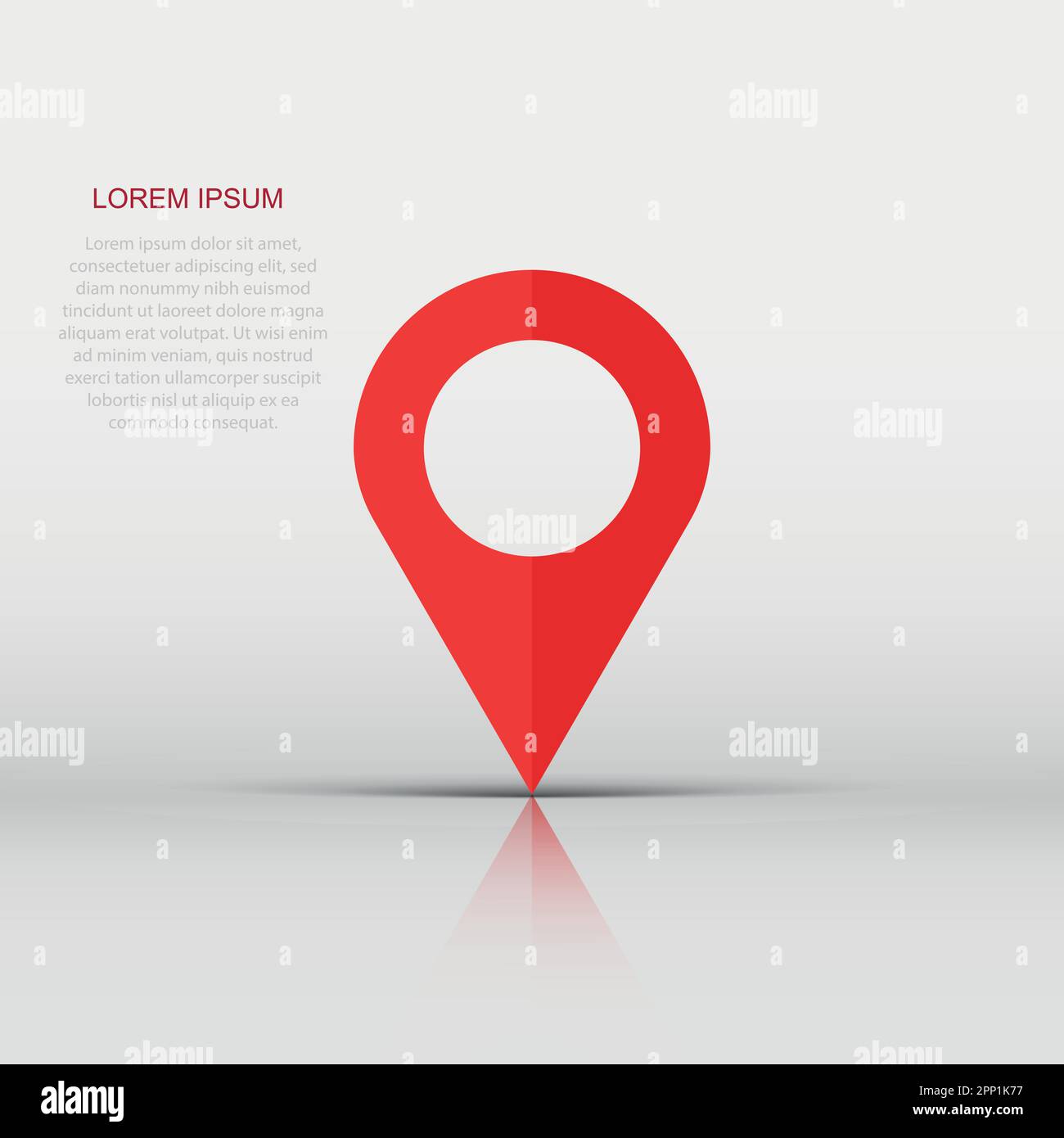 Vector pin location icon in flat style. Navigation map, gps sign ...