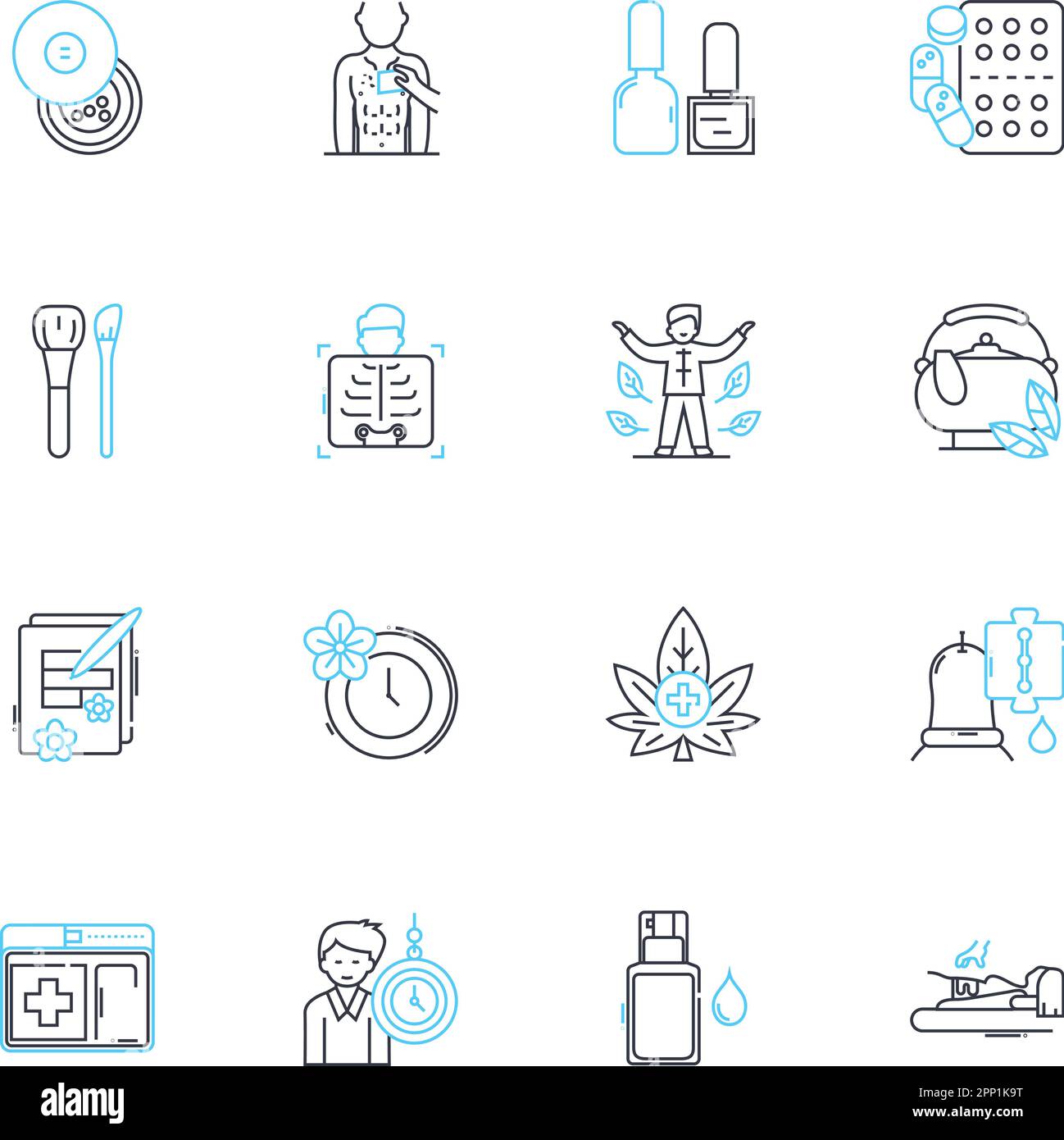 Yoga mindfulness linear icons set. Meditate, Om, Chakra, Serenity ...