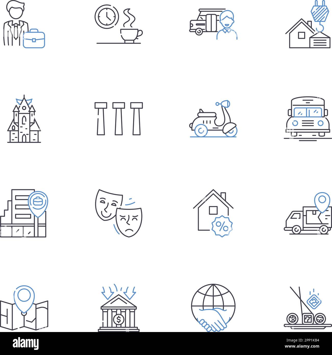 Education System Line Icons Collection Curriculum Assessment