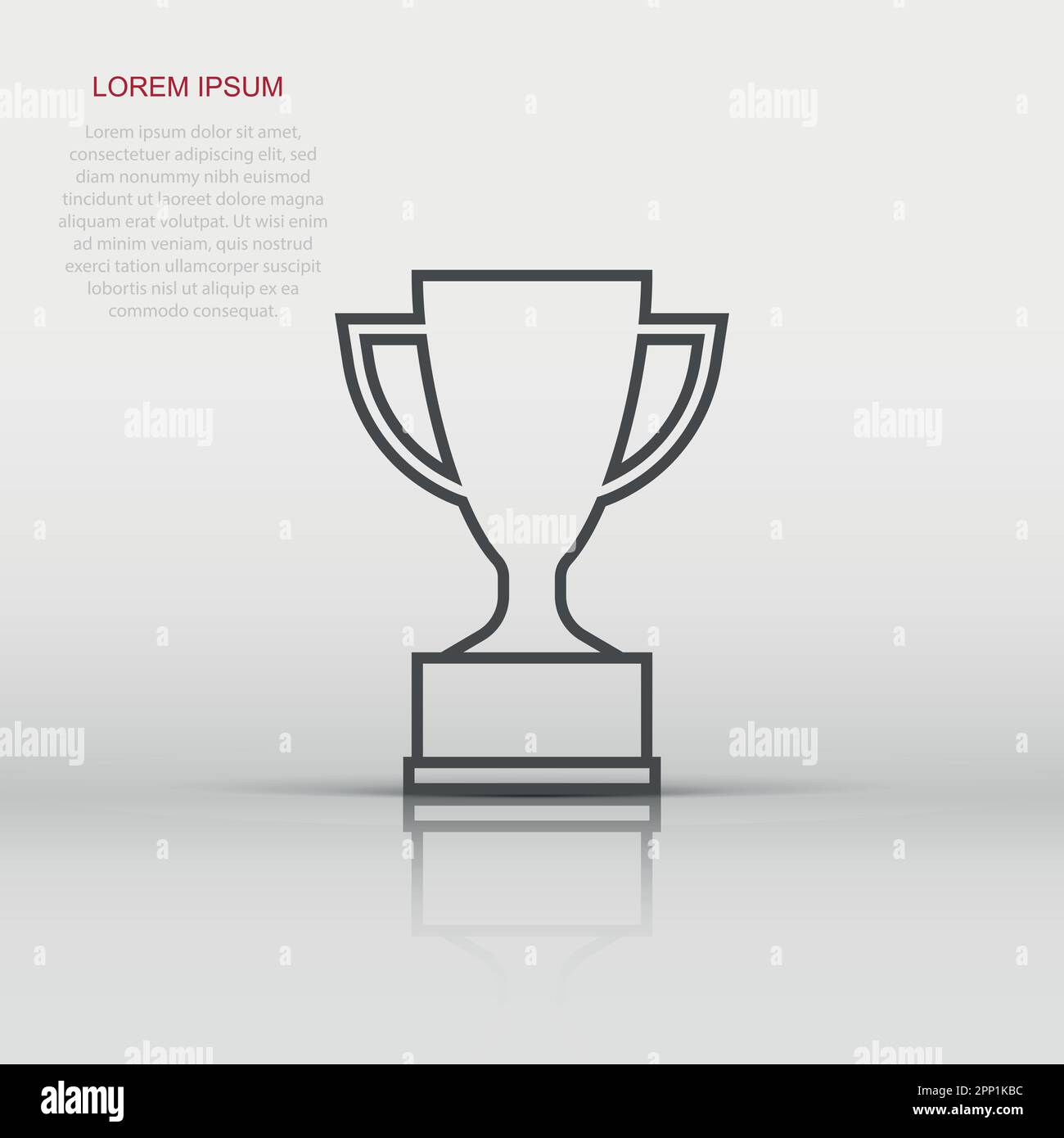 Vector trophy cup icon in flat style. Winner sign illustration ...