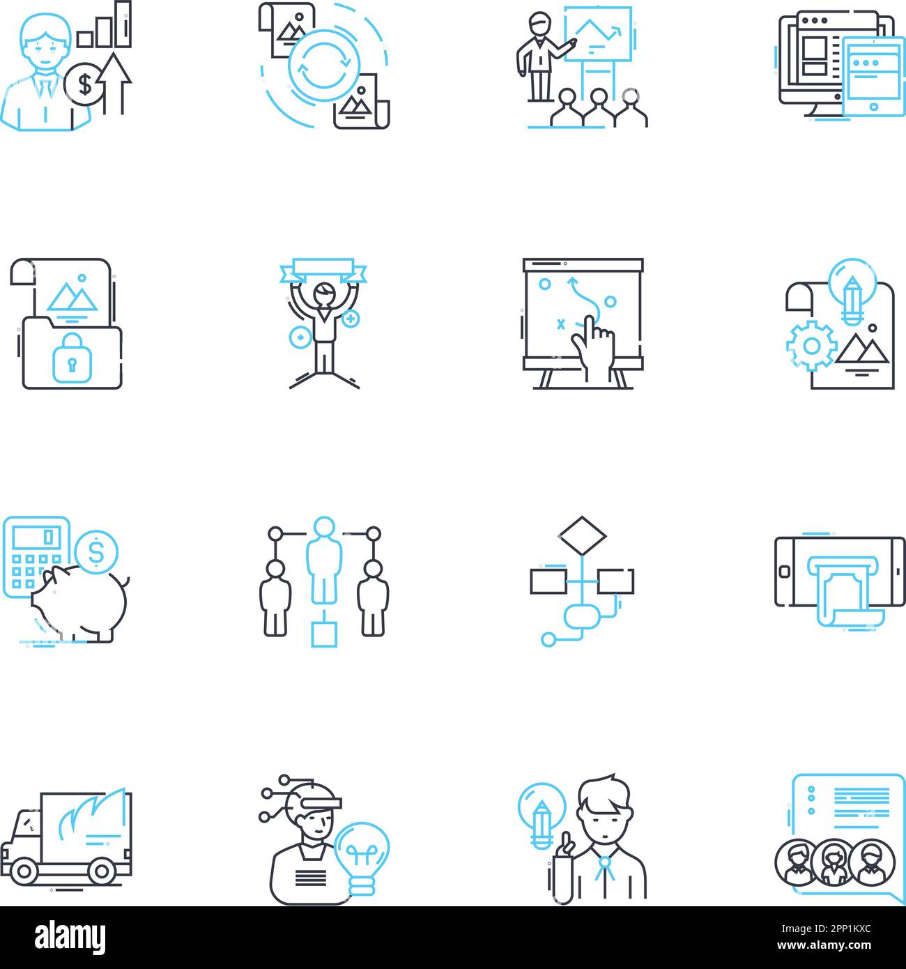 Resource Allocation Linear Icons Set Allocation Optimization