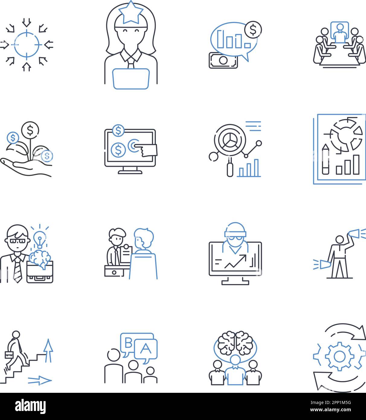Company enhancement line icons collection. Growth, Strategy, Innovation ...