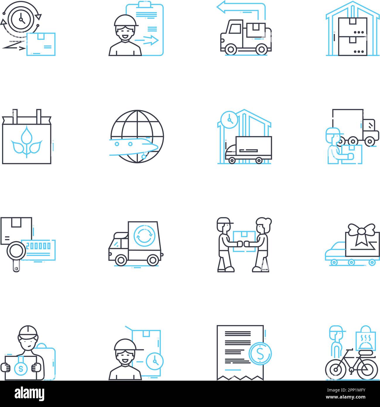 Rapid dispatch linear icons set. Swift, Expedient, Prompt, Agile, Efficient, Quick, Speedy line ...