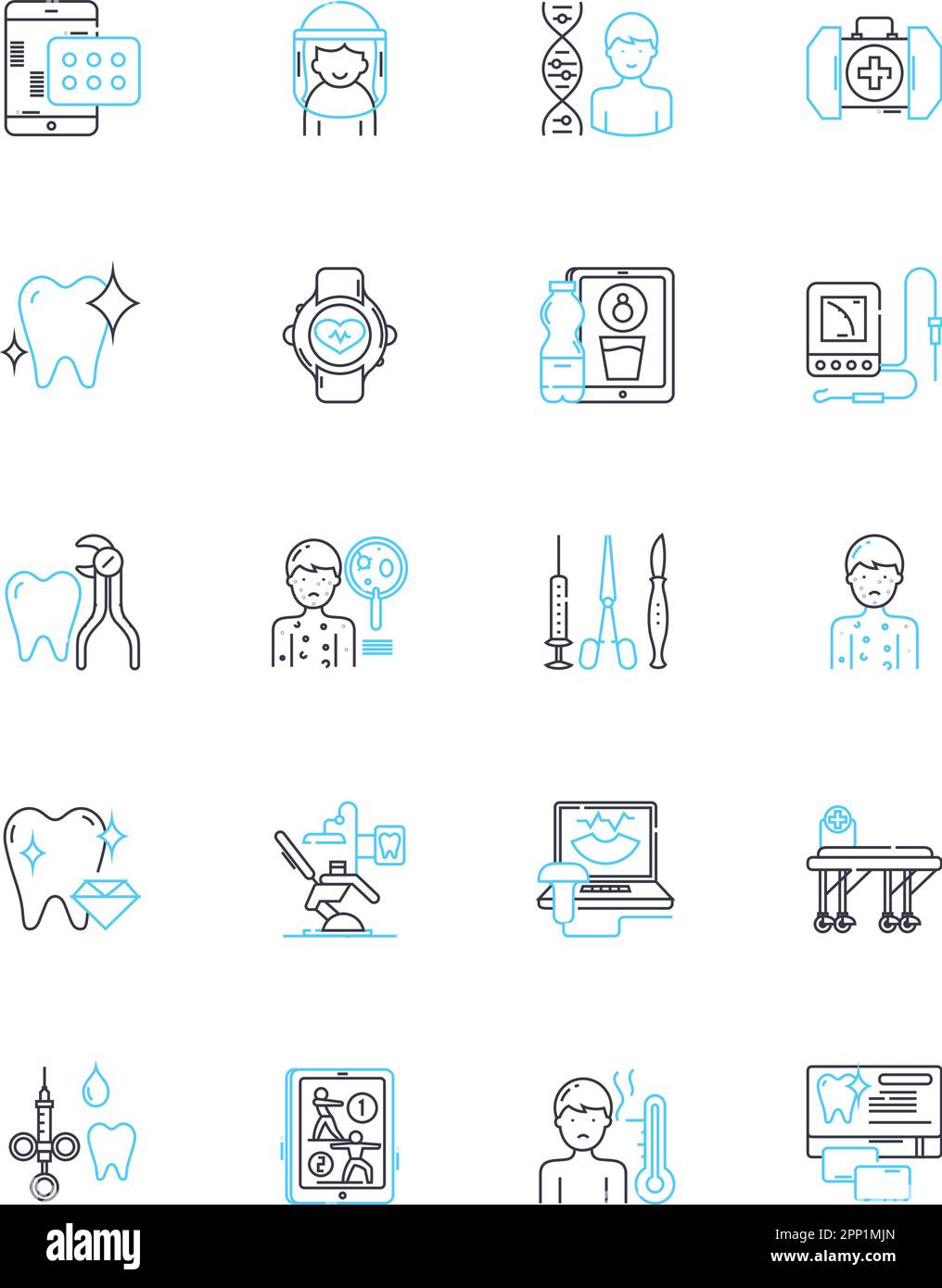 Adapted Medication Linear Icons Set Customized Tailored Personalized Modified Adjusted