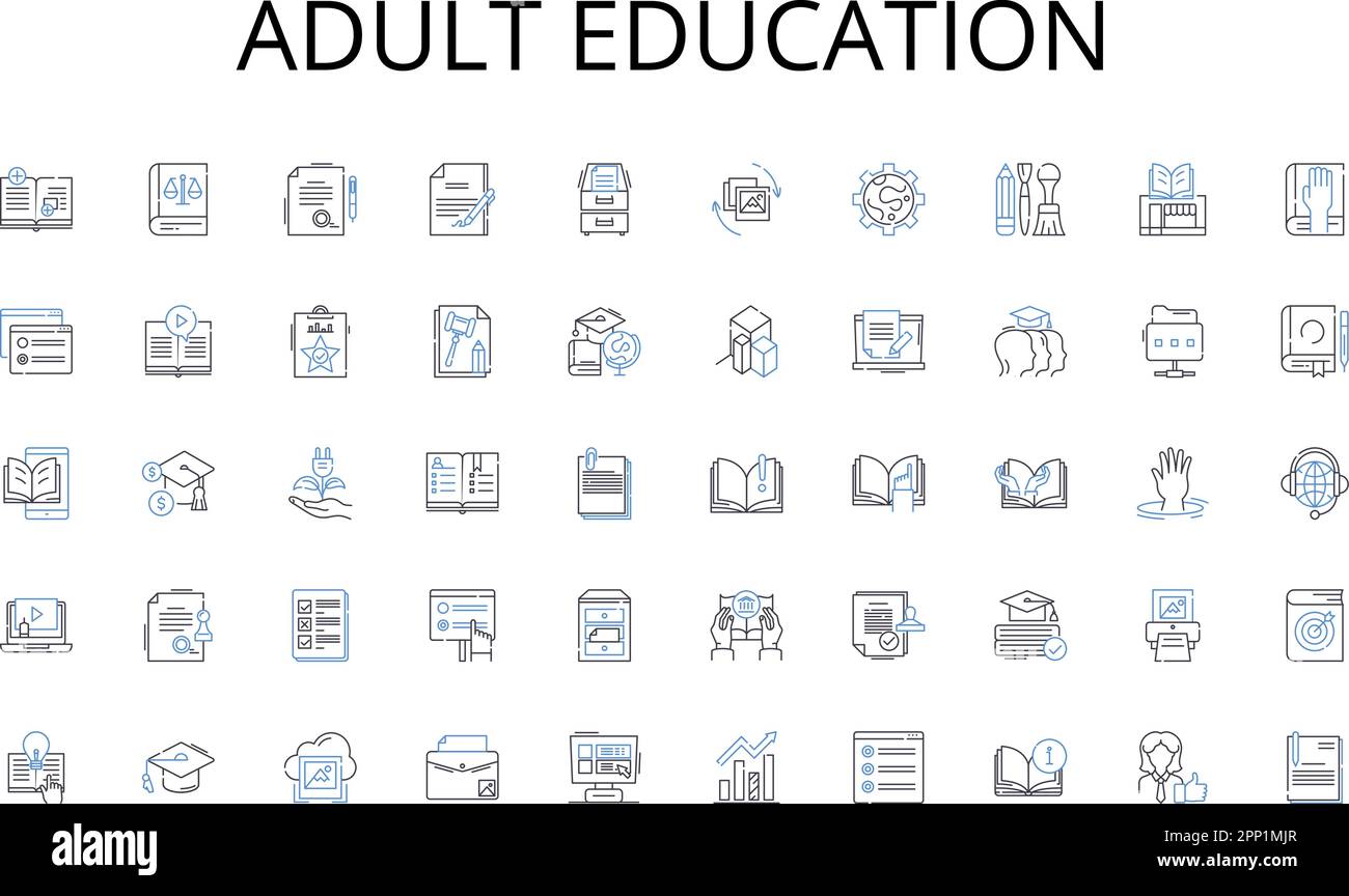 adult education line icons collection. Insight, Reflection ...