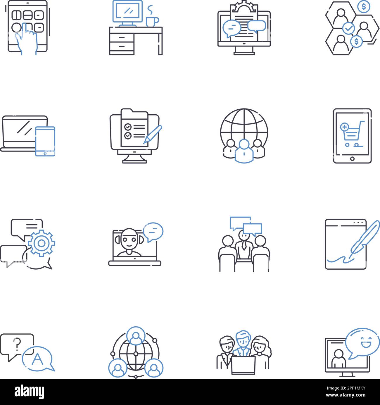 Cyber fairs line icons collection. Virtual, Interactive, Online, Multilingual, Digital ...
