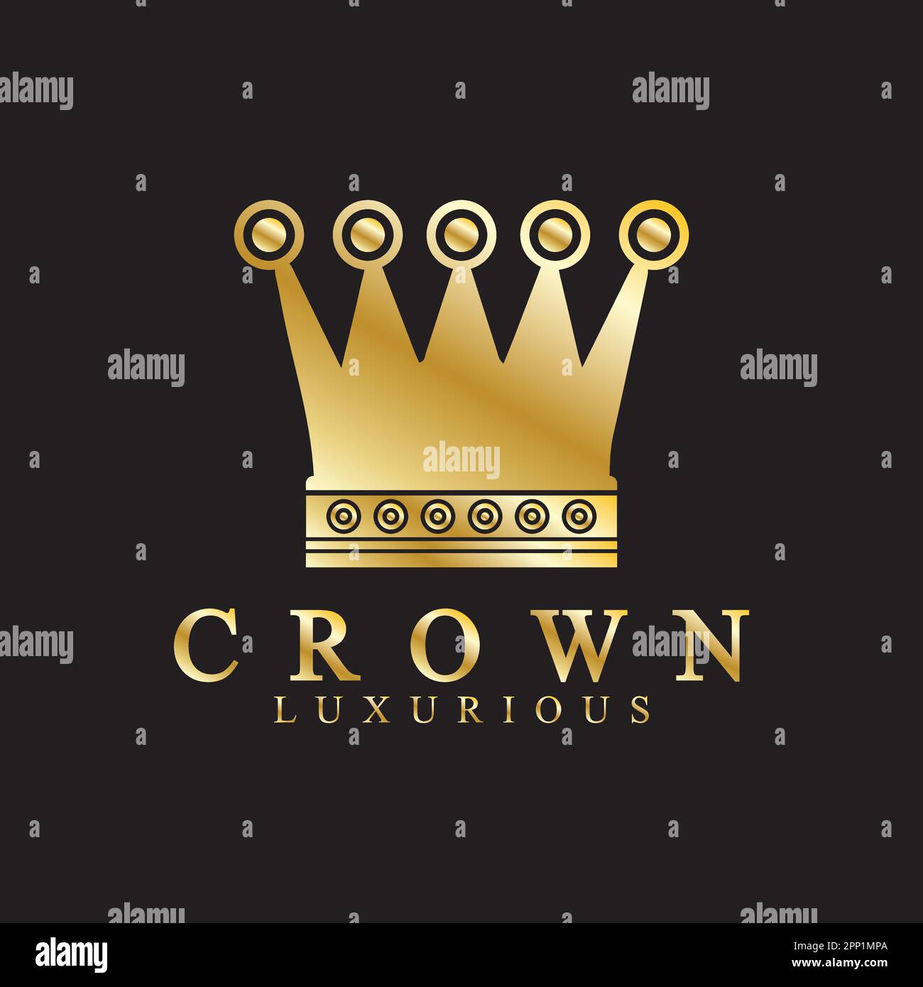Gold crown icons. Queen king golden crowns luxury Logo Design Vector on ...