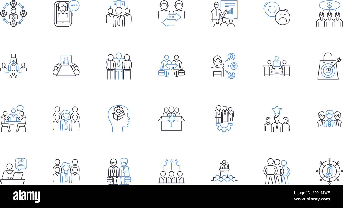 Collective success line icons collection. Unity, Synergy, Collaboration ...