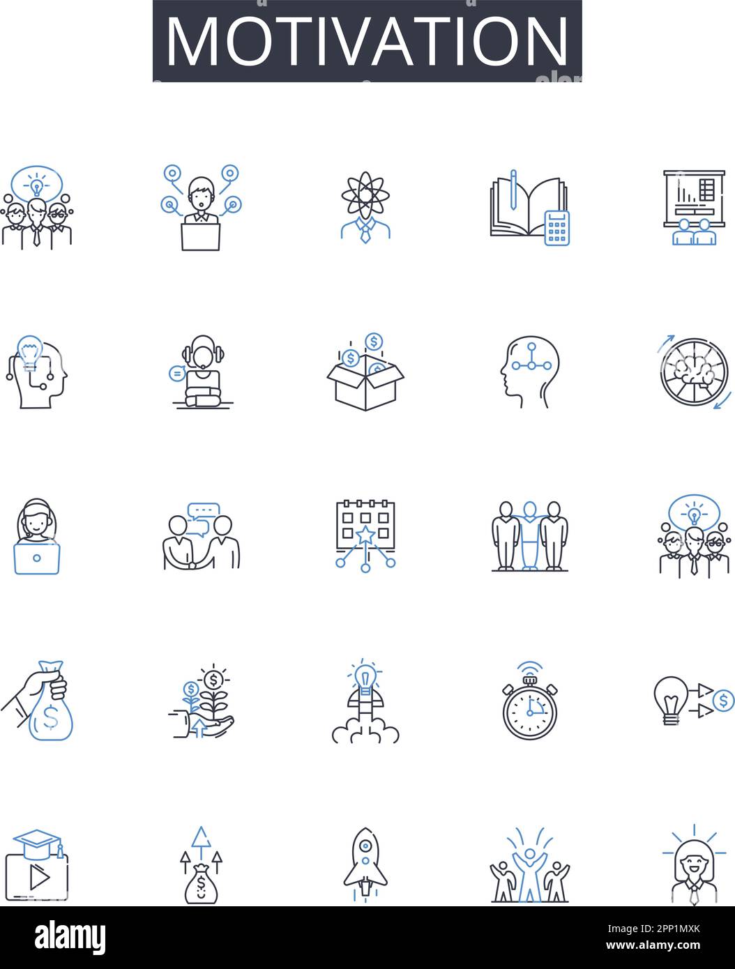 Motivation line icons collection. Enthusiasm, Drive, Inspiration ...