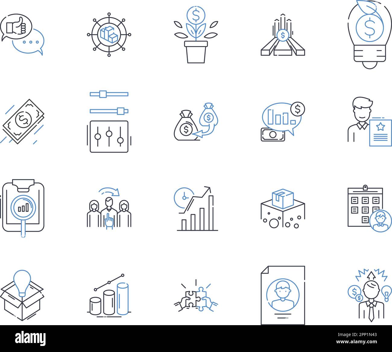 Efficacy Line Icons Collection Efficiency Effectiveness Productivity