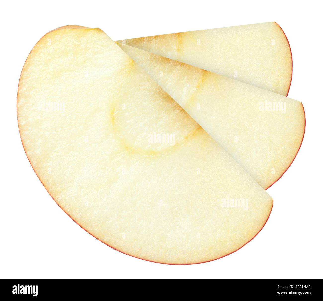 Isolated apple slices. Red apple fruit slices (cut) isolated on white with clipping path Stock ...