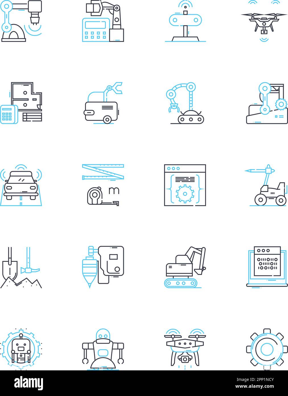 Computer Programming Linear Icons Set Code Syntax Debugging Algorithms Functions Variables