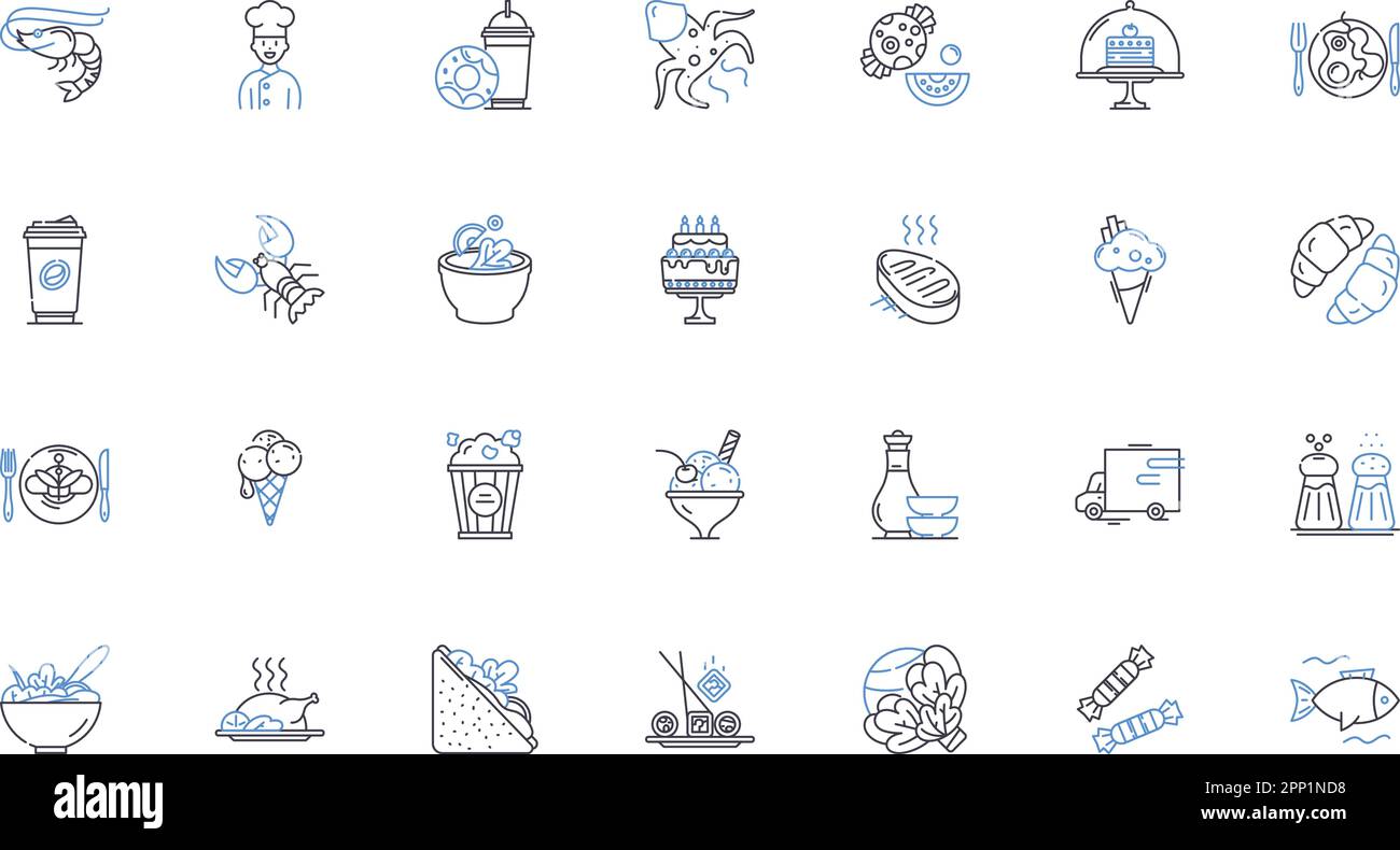 Specialty shop line icons collection. Boutique, Niche, Exclusive ...