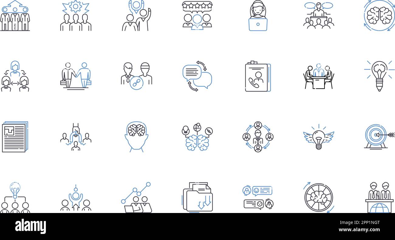 Customer service training line icons collection. Empathy, Communication ...