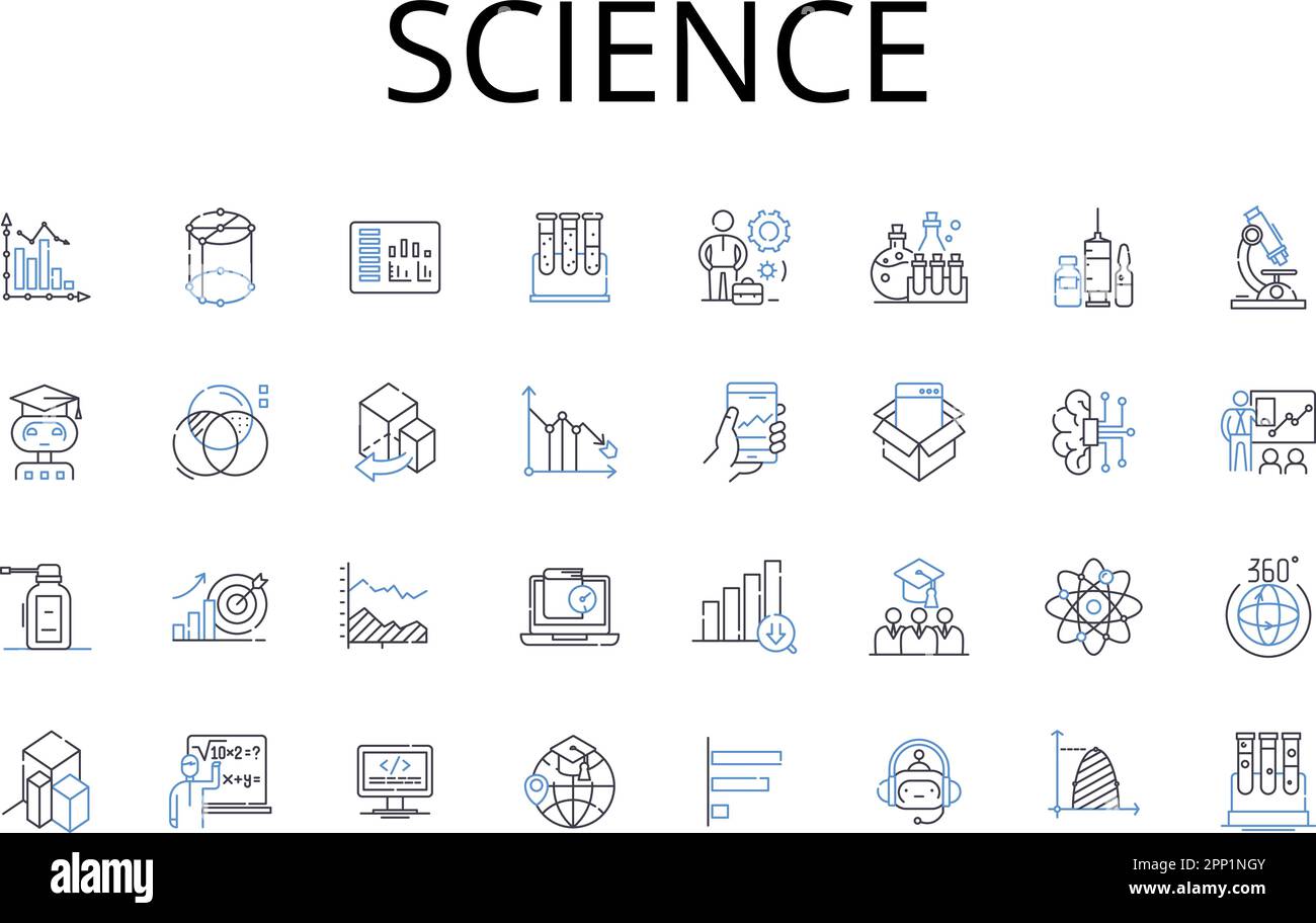 Science line icons collection. Math, Chemistry, Physics, Astronomy ...