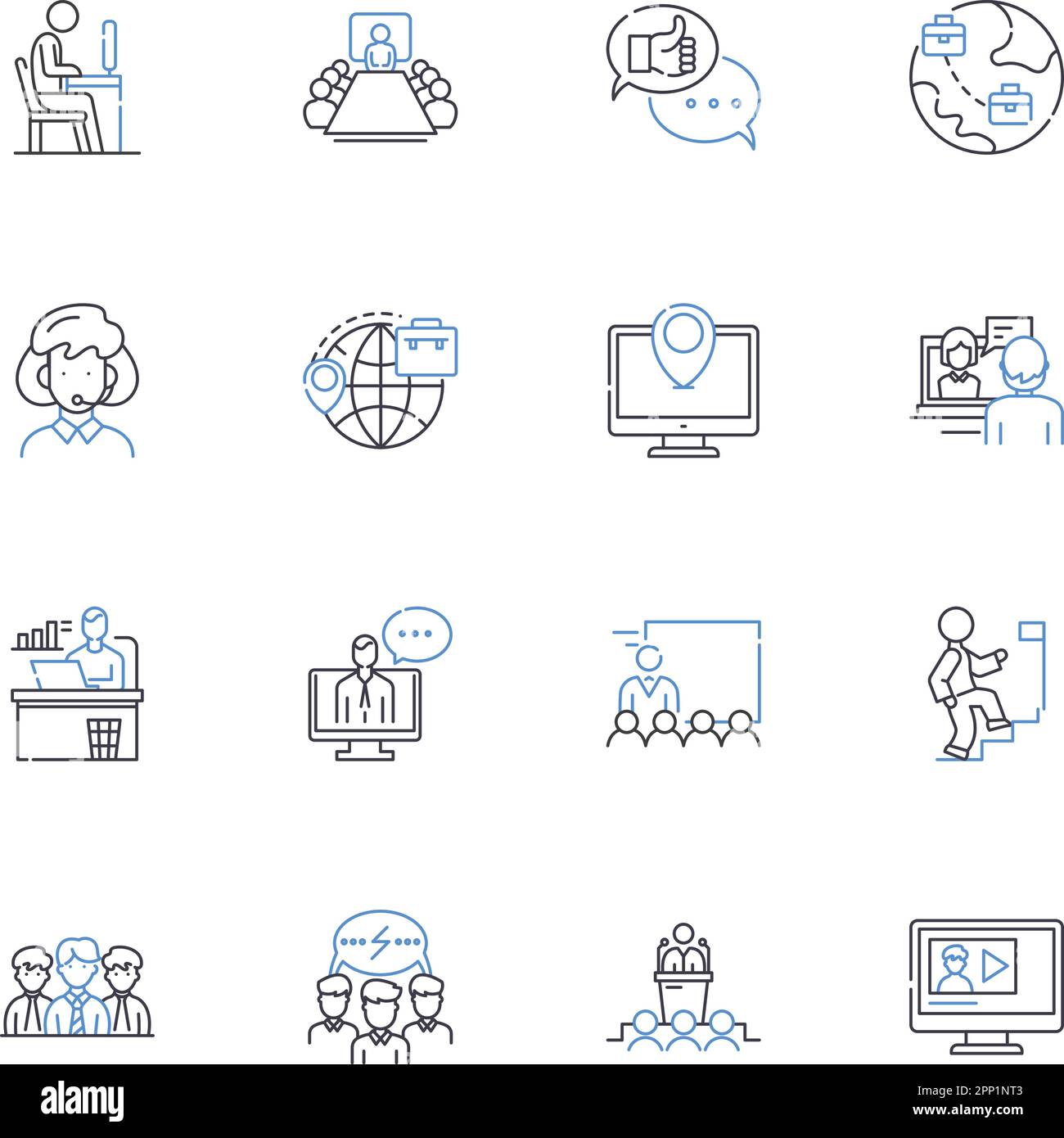 Public affairs line icons collection. Advocacy, Communications ...