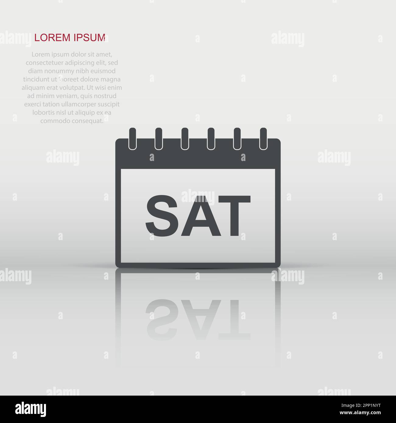 Vector Saturday Calendar Page Icon In Flat Style Calendar Sign Illustration Pictogram Saturday