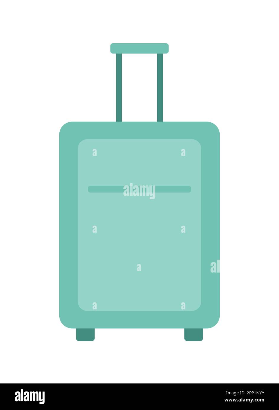 Suitcase on wheels with handle semi flat colour vector object Stock ...