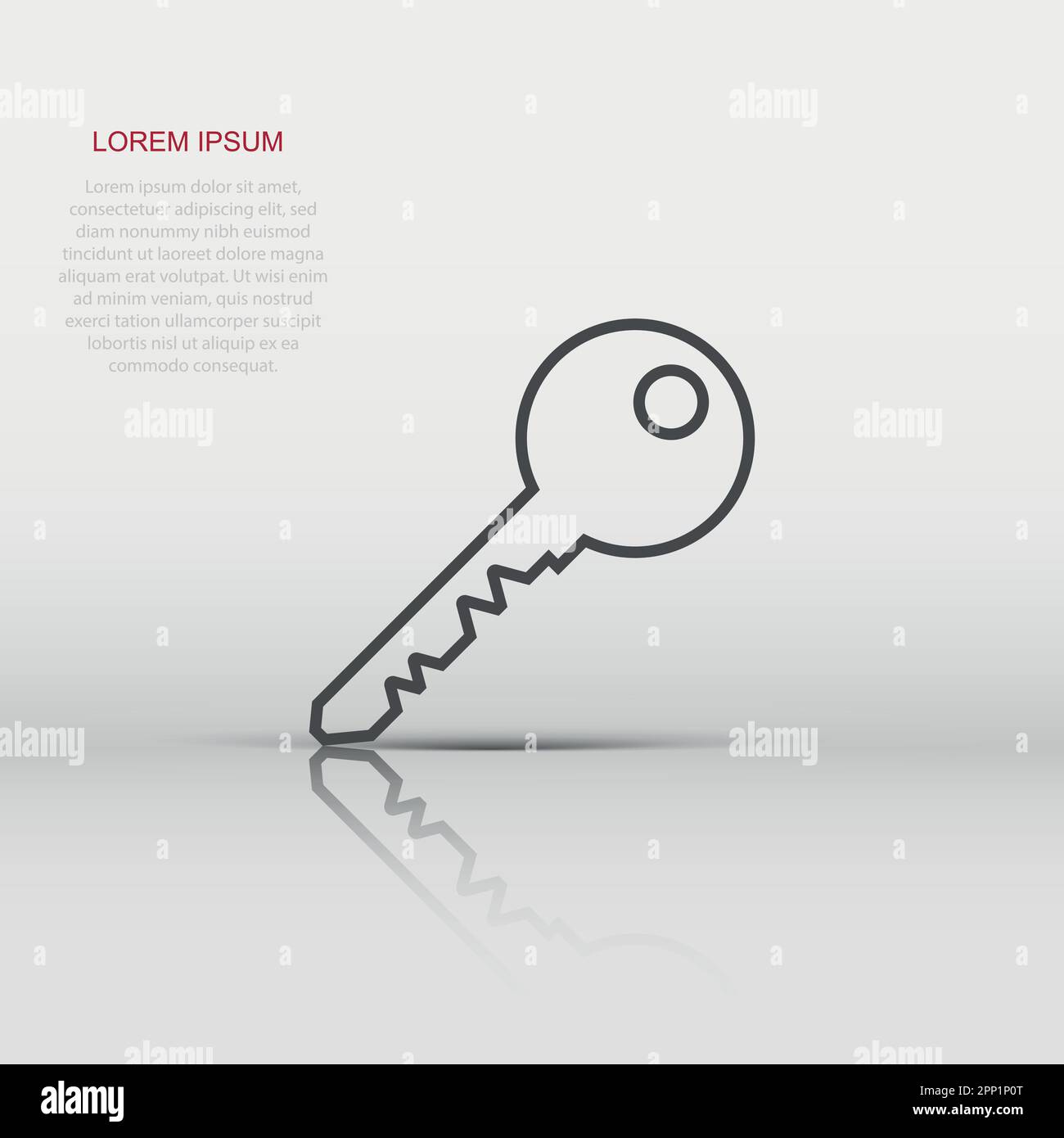 Vector key icon in flat style. Unlock sign illustration pictogram ...