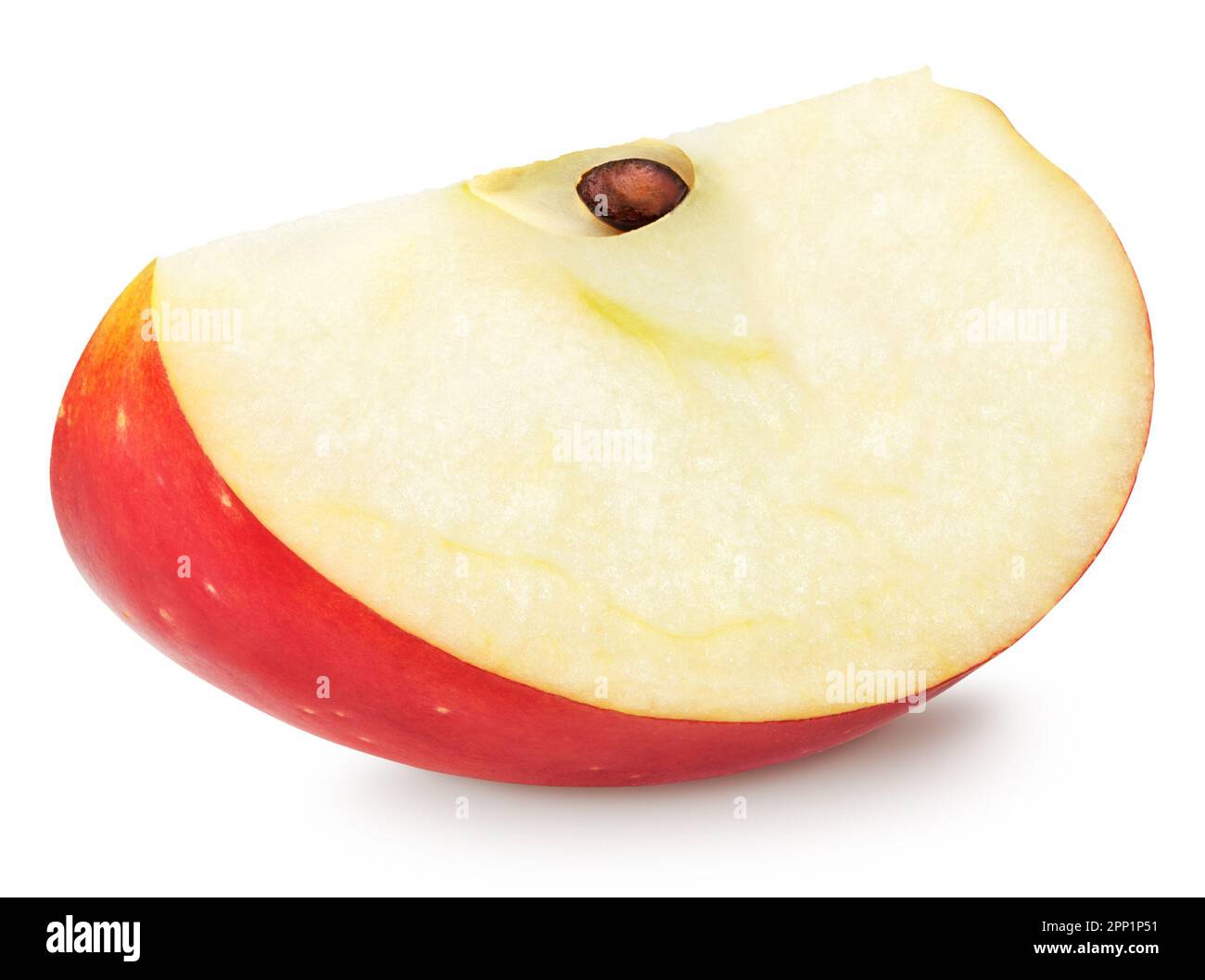 Isolated apple slice. Red apple fruit slice (cut) isolated on white with clipping path Stock ...