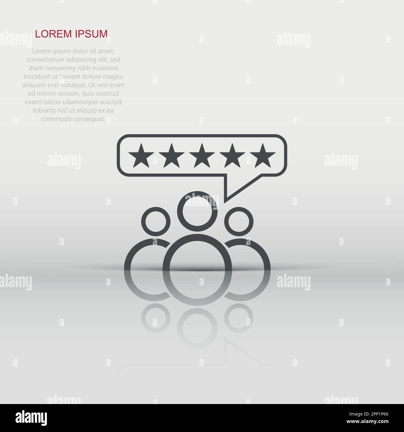 Vector customer reviews, user feedback icon in flat style. Rating sign ...