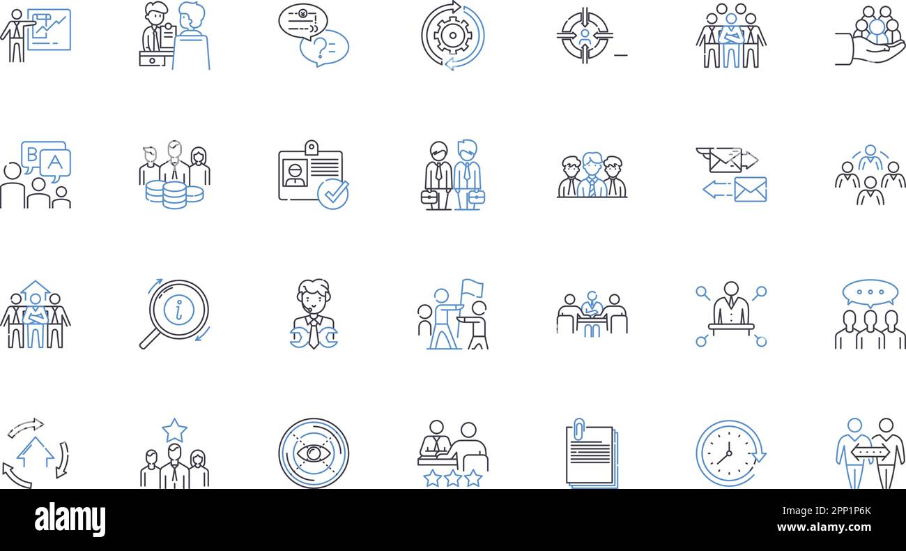 Communication workshop line icons collection. Dialogue, Interaction, Clarity, Empathy, Active ...