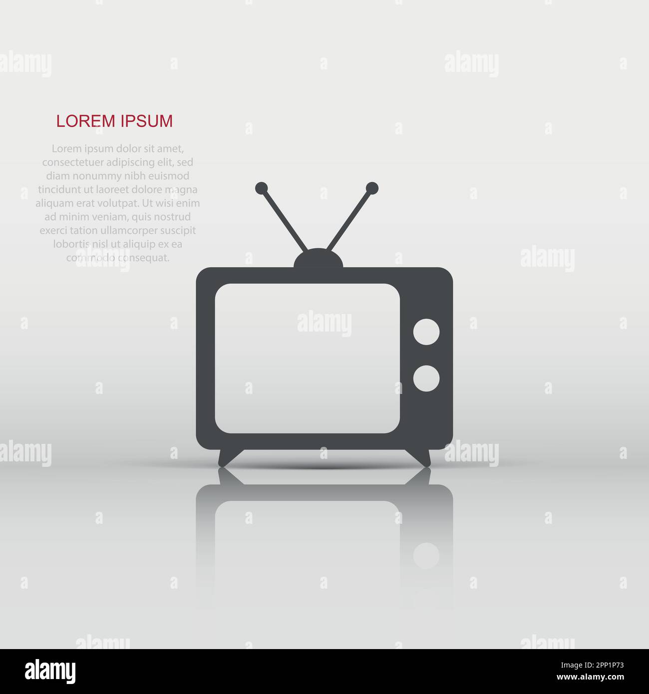 Vector Tv icon in flat style. Television sign illustration pictogram ...