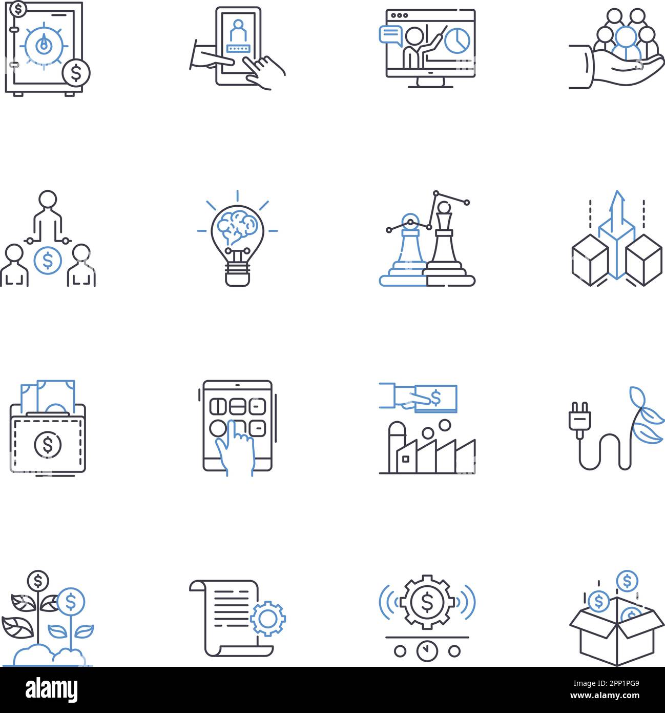 Plans line icons collection. Blueprint, Arrangement, Proposal, Strategy ...