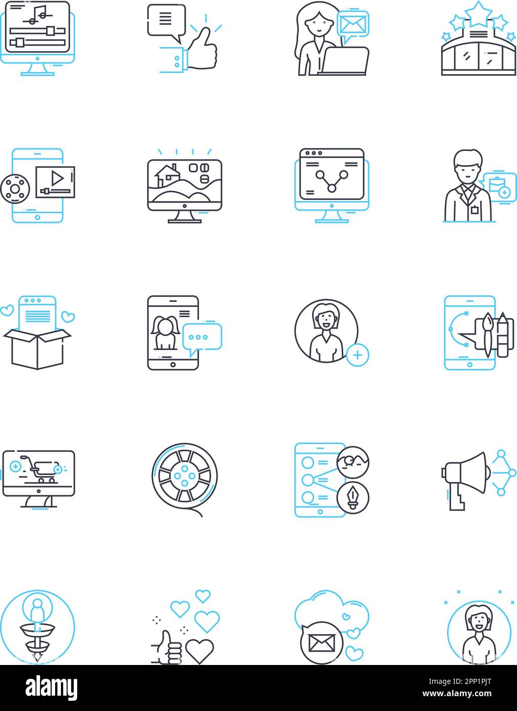 Fresh approaches linear icons set. Innovative, Creative, Novel ...