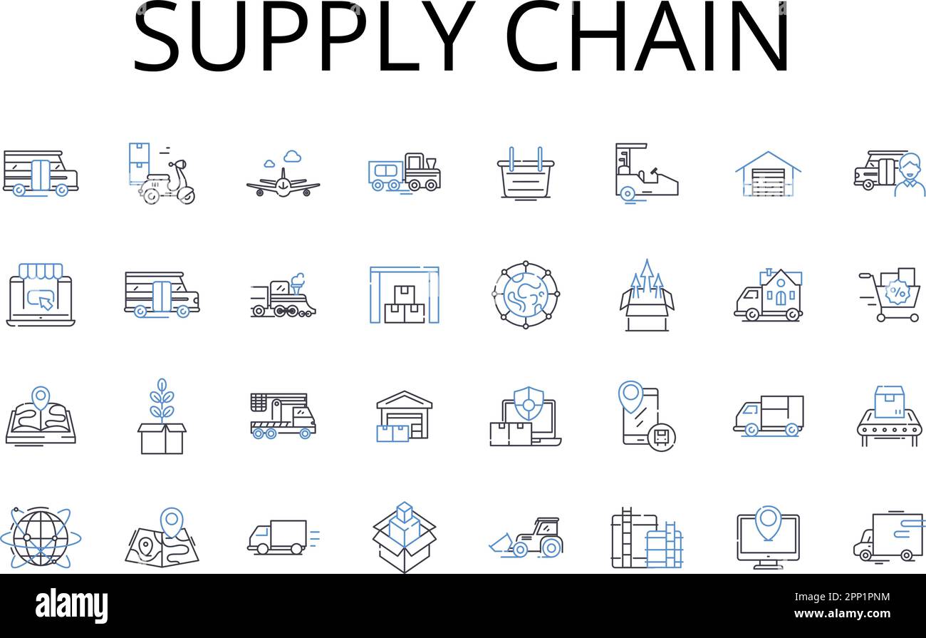 Supply chain line icons collection. Value stream, Logistics nerk ... Supply chain line icons collection. Value stream, Logistics nerk ...