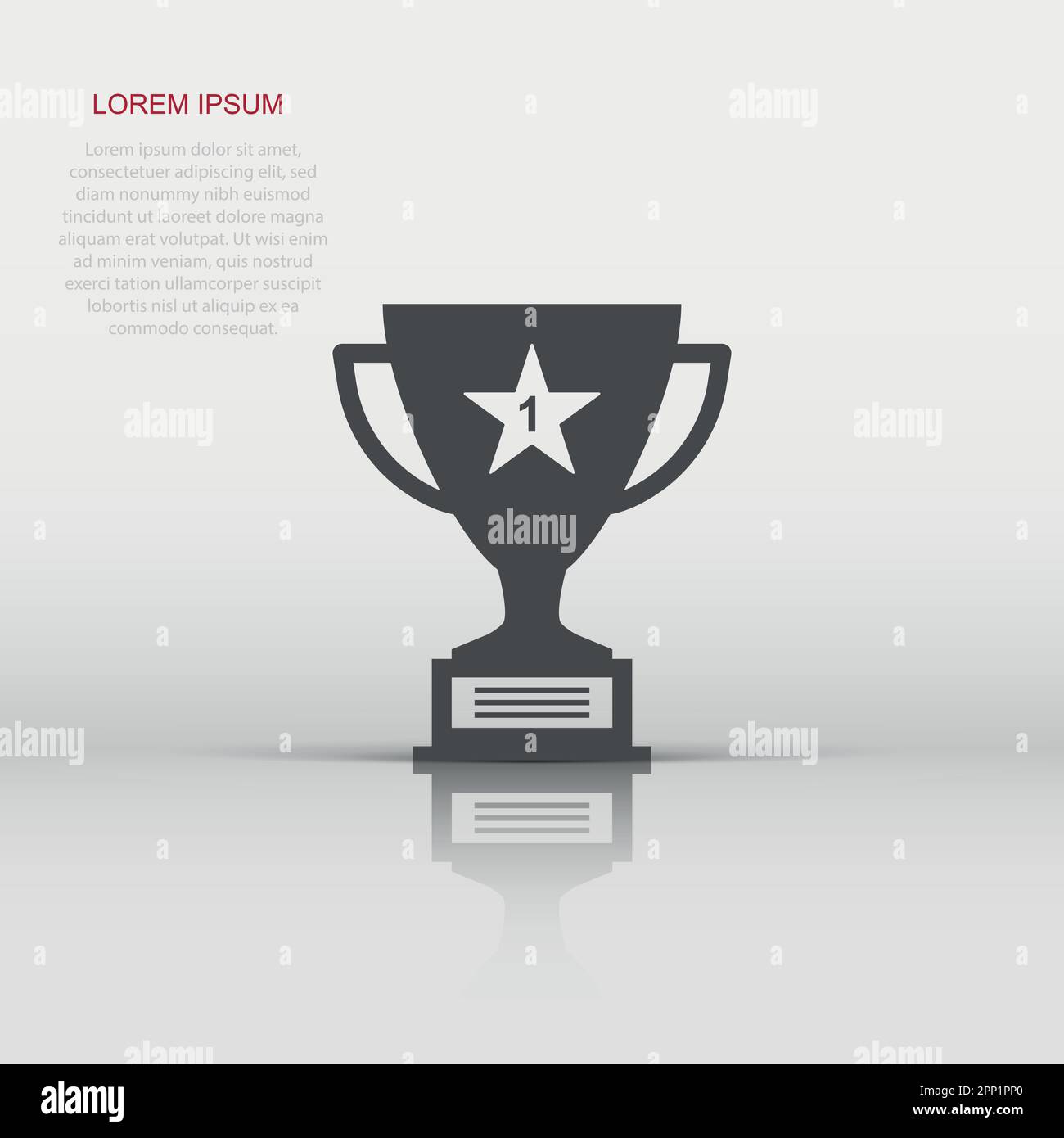 Vector trophy cup icon in flat style. Winner sign illustration ...