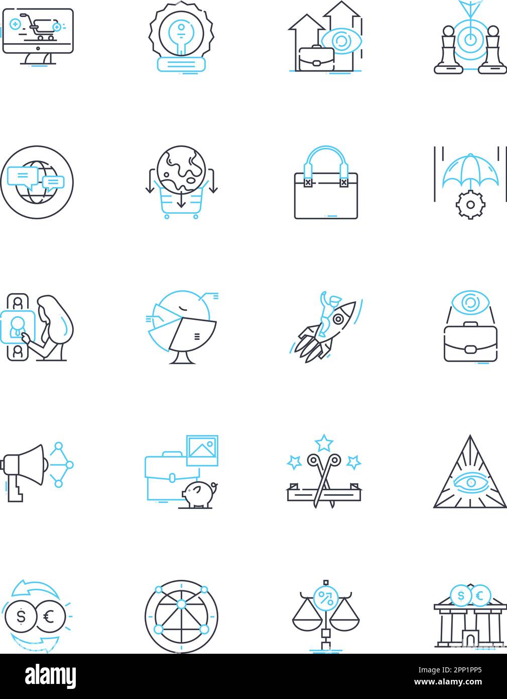 Financial advancement linear icons set. Investment, Saving, Wealth ... Financial advancement linear icons set. Investment, Saving, Wealth ...
