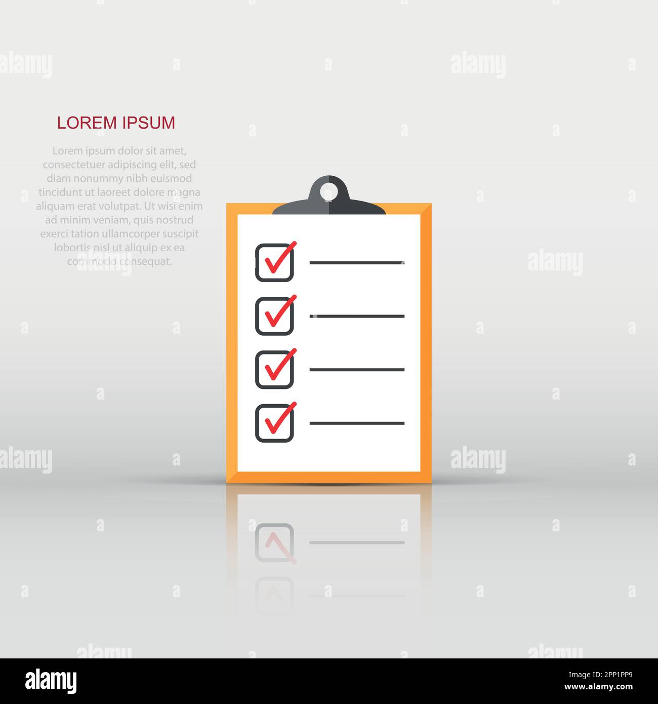 Vector to do list icon in flat style. Checklist, task list sign ...