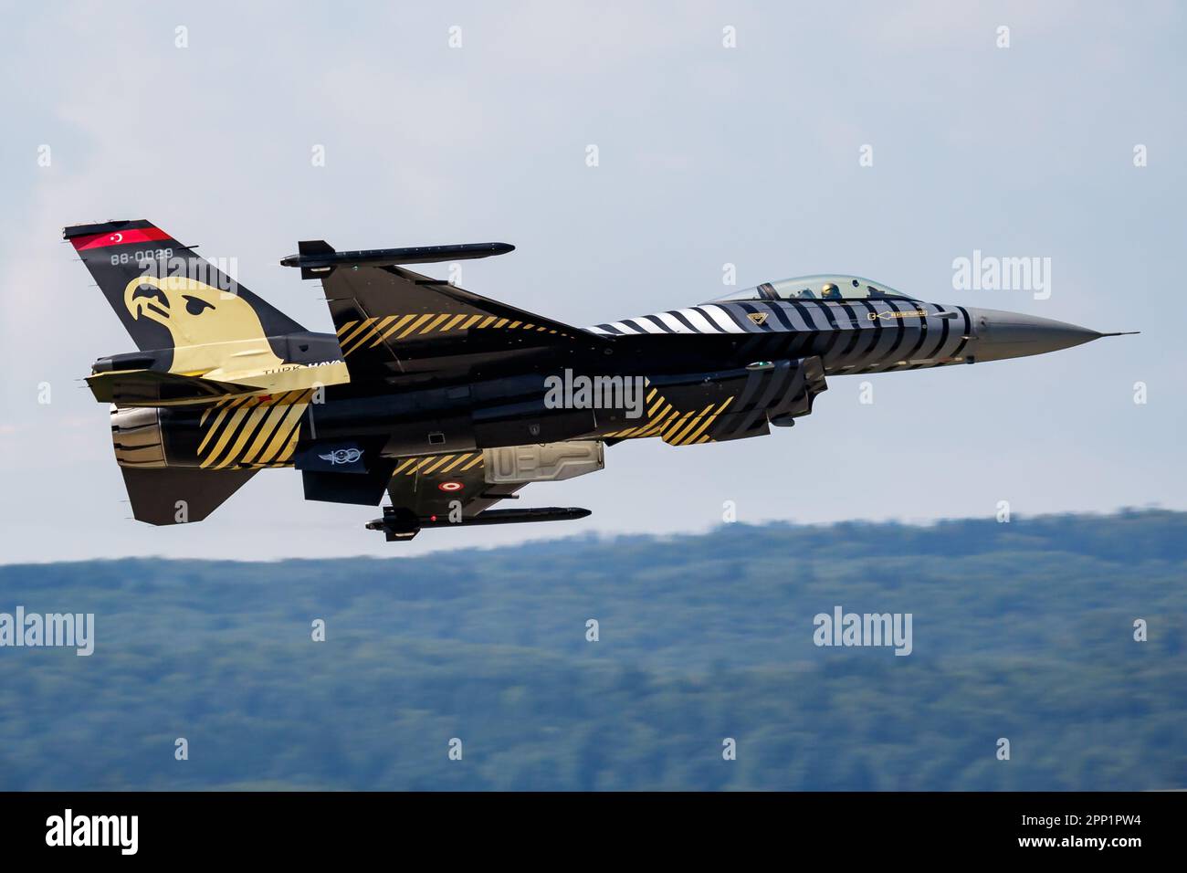 Sliac, Slovakia - August 27, 2017: Military fighter jet plane at air ...